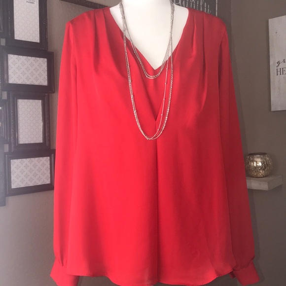 Elle | Tops | Elle Red Blouse Size Xl | Poshmark